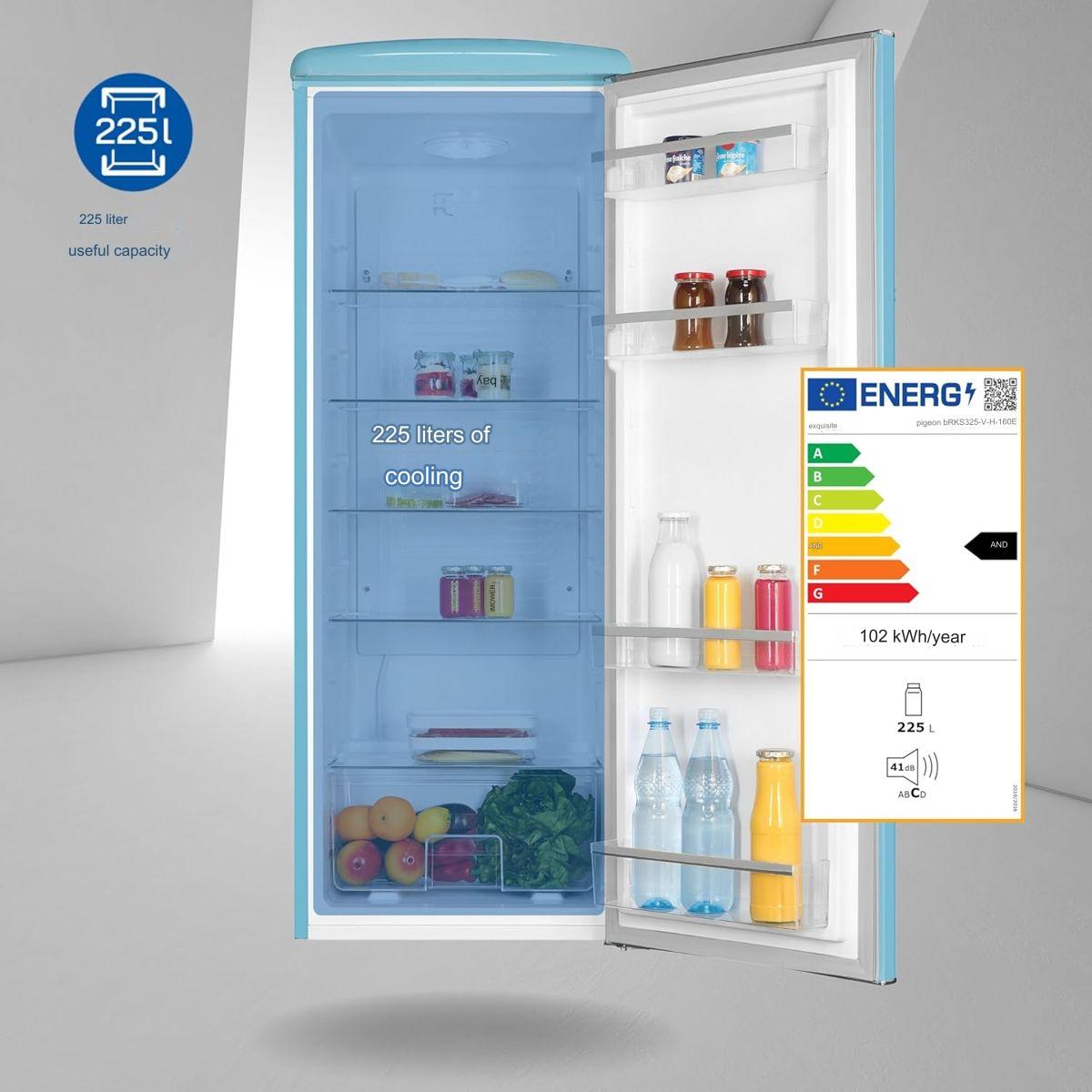 Frigider retro Exquisit, H 146.5 cm, capacitate 225 litri, design ...