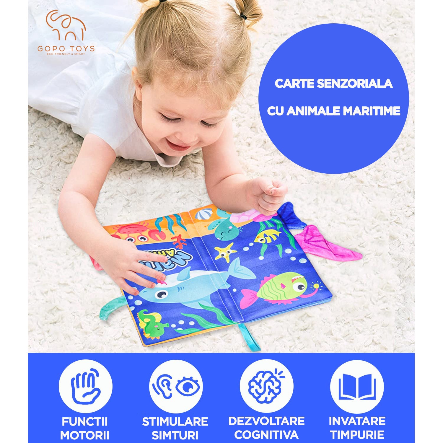 Jucarie Interactiva Montessori pentru Copii - Carte Senzoriala ...