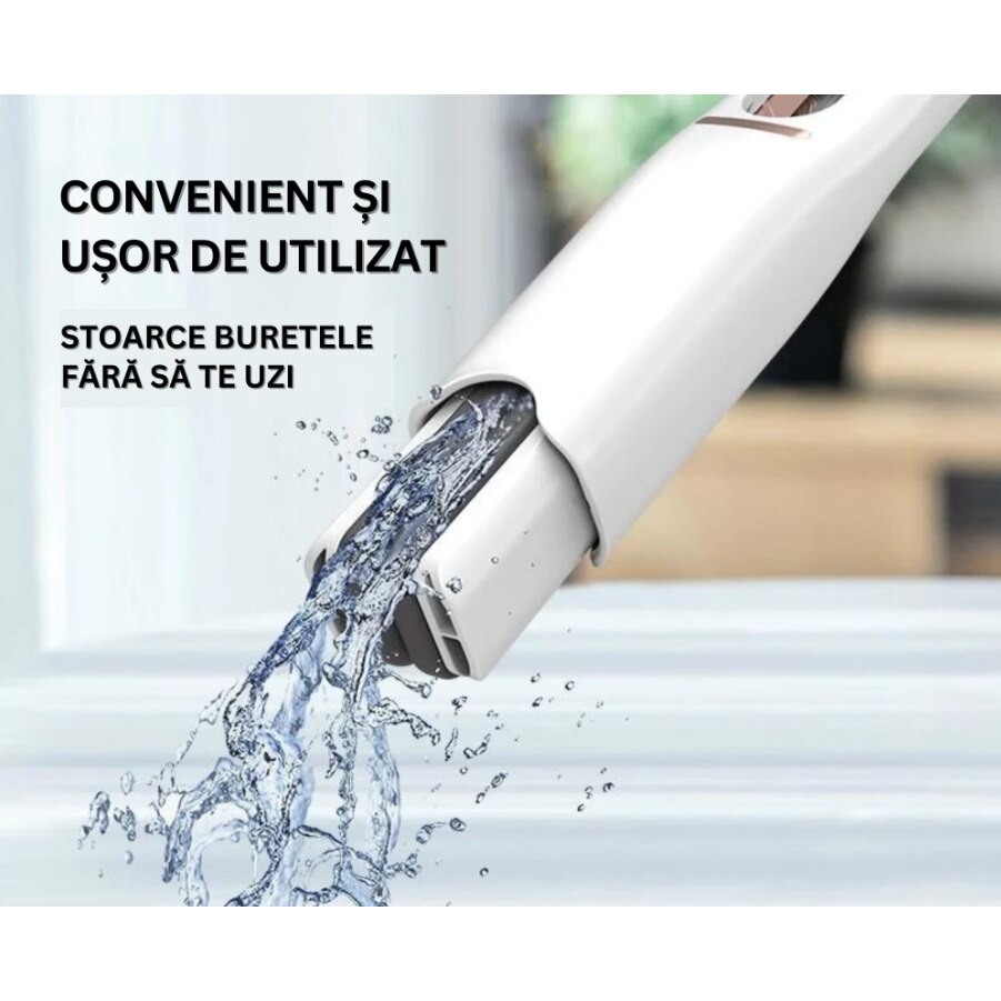 Mop mini portabil, cap de maturare rotativ, stoarcere automata ...