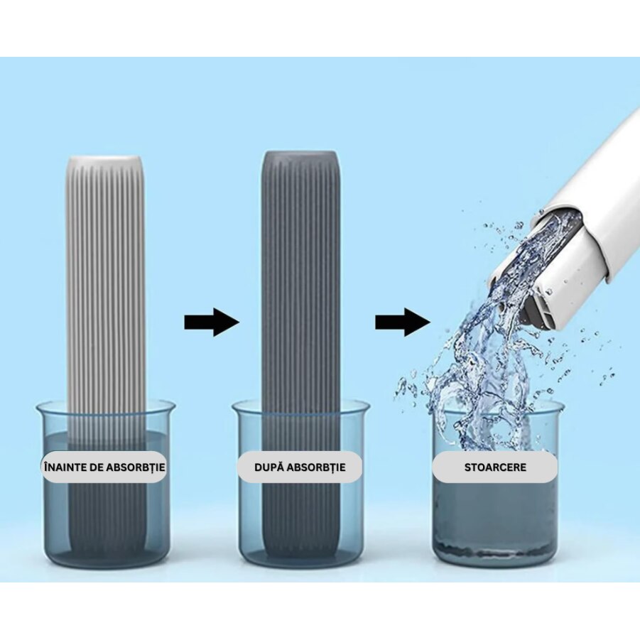 Mop mini portabil, cap de maturare rotativ, stoarcere automata ...