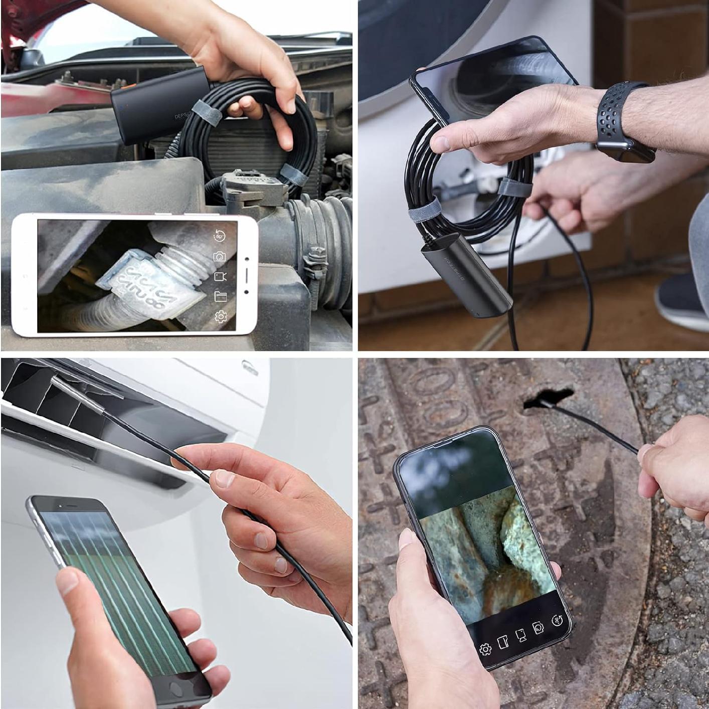 Camera de inspectie endoscop de 3.9 mm, WiFi, HD 1080P, cu tub semi ...