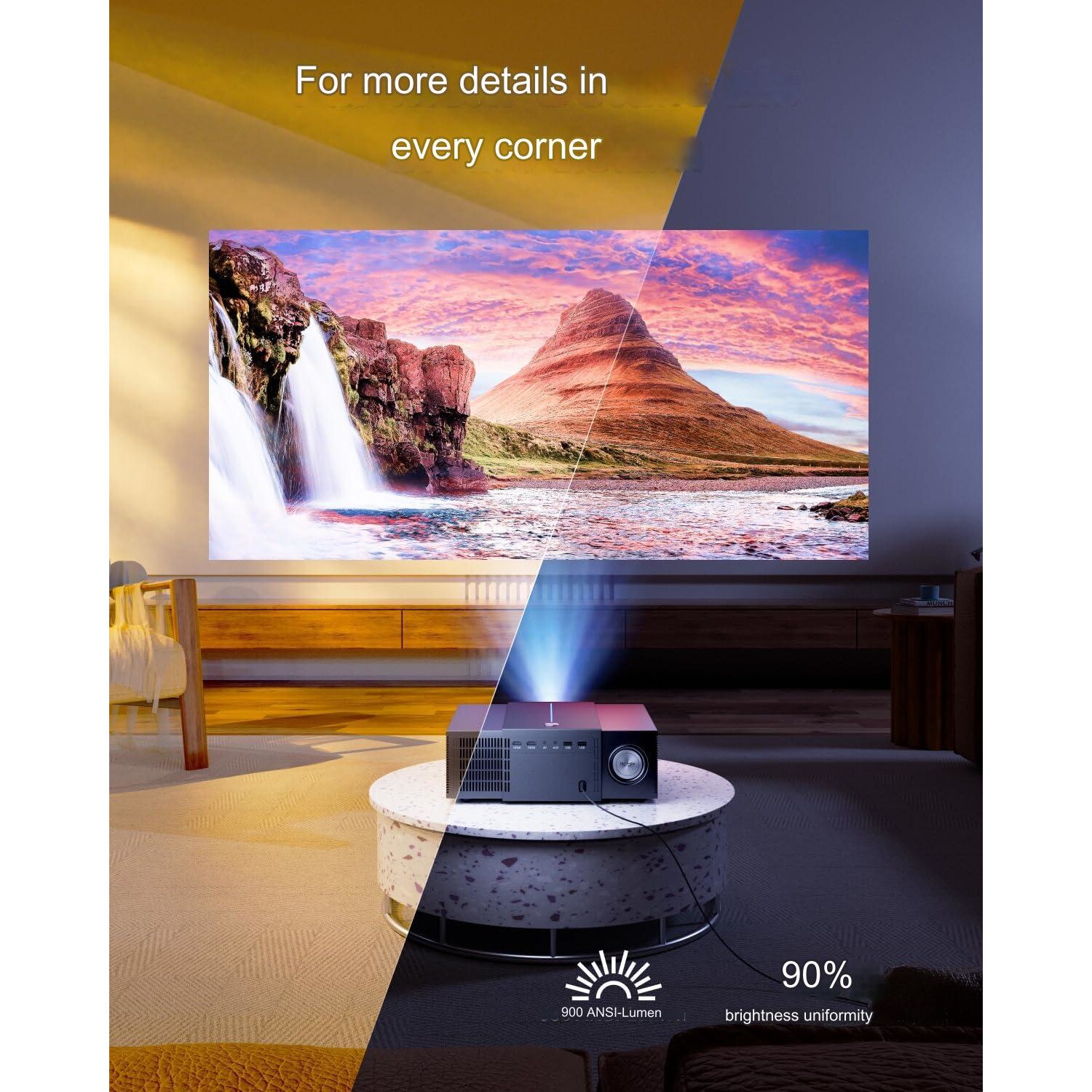 Videoprojektor Ultimea Apollo P60 WiFi 6, Bluetooth 5.3 dual, 900 ANSI ...