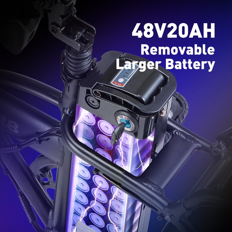 Електрически велосипед R8V, BURCHDA, Маслена спирачка, 800W, 20'', 48V ...