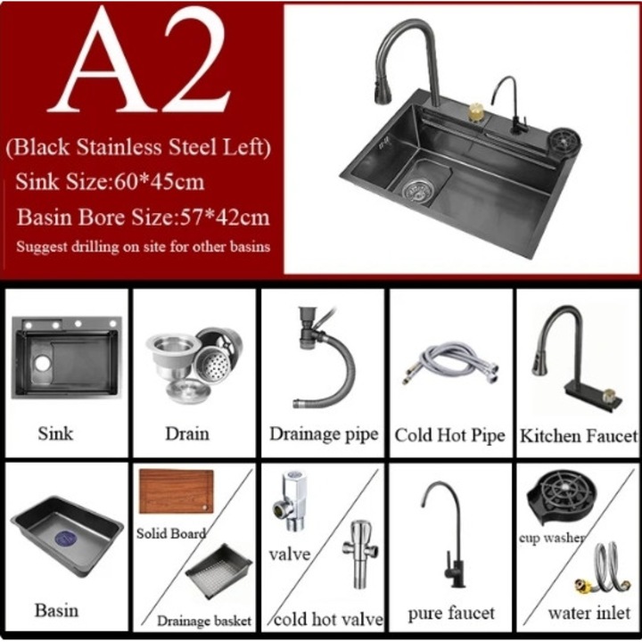 Set chiuveta multifunctionala bucatarie, baterie si accesorii ...