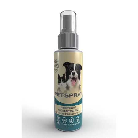 Spray antiparazitar pentru caini si pisici PET SPRAY, 200 ml - eMAG.ro