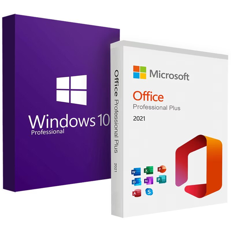 Licenta Microsoft Windows 10 Pro + Office 2021 Pro Plus, DVD, Limba Engleza - eMAG.ro