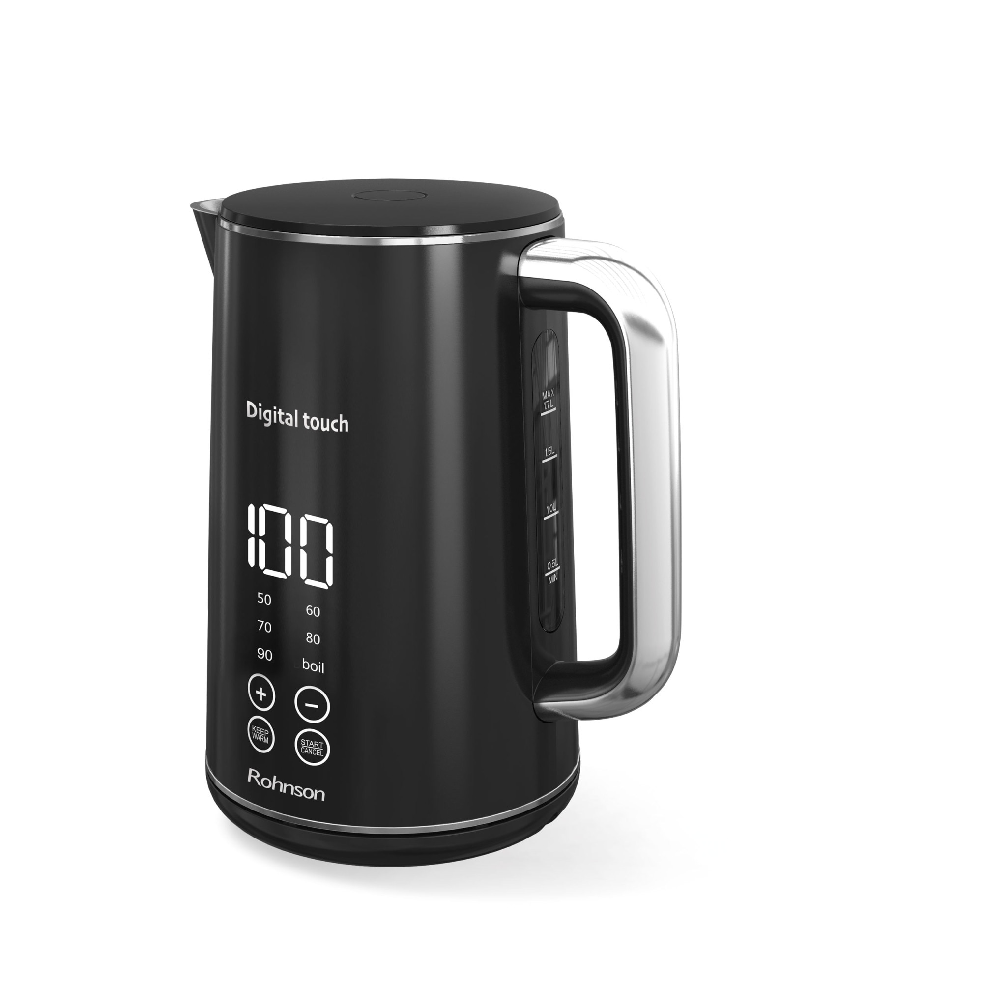 Cana fierbator, Rohnson R7600 Digital touch, Double Wall, 2200W, 1.7L ...