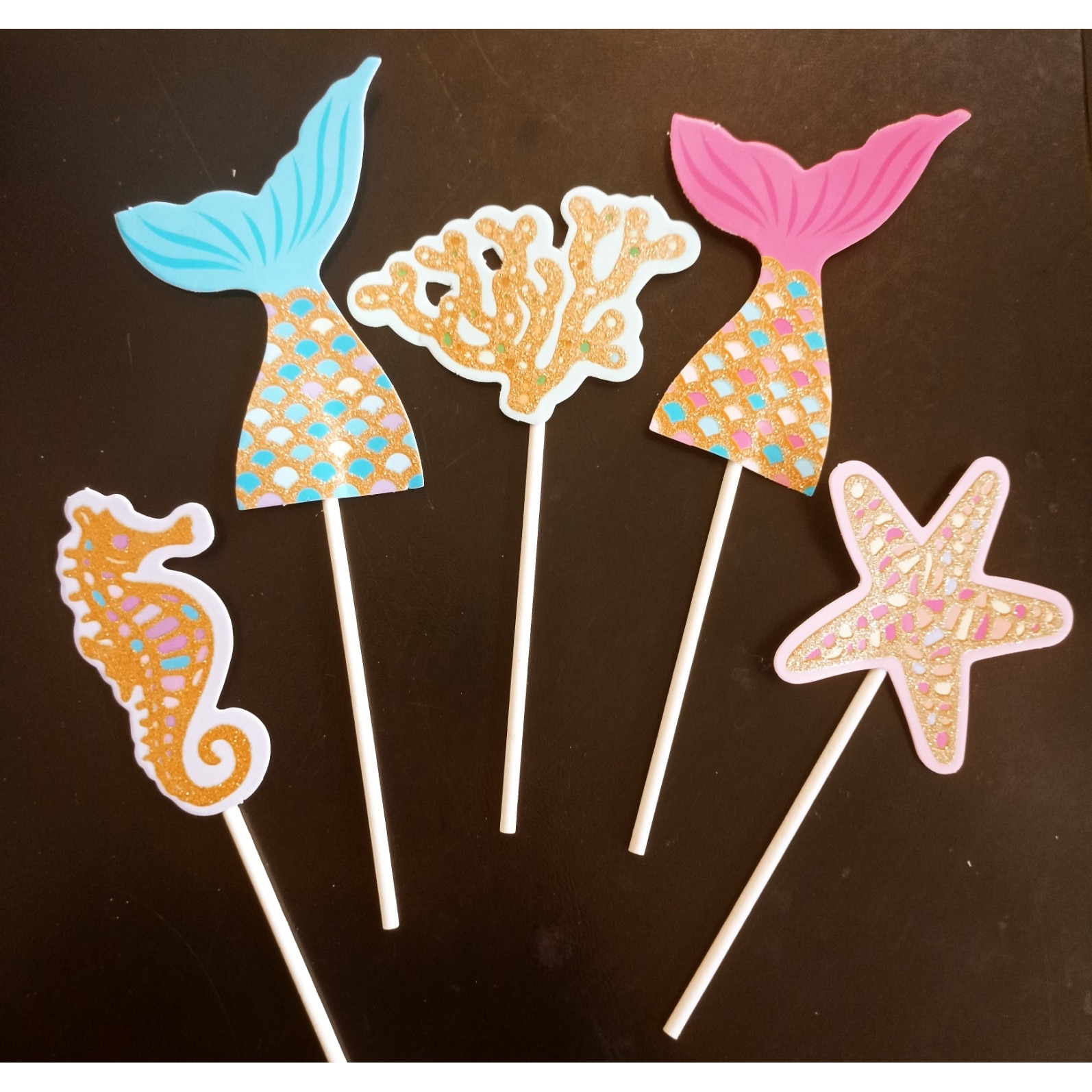 Set 5 Decoratiuni Tort Sirena - eMAG.ro