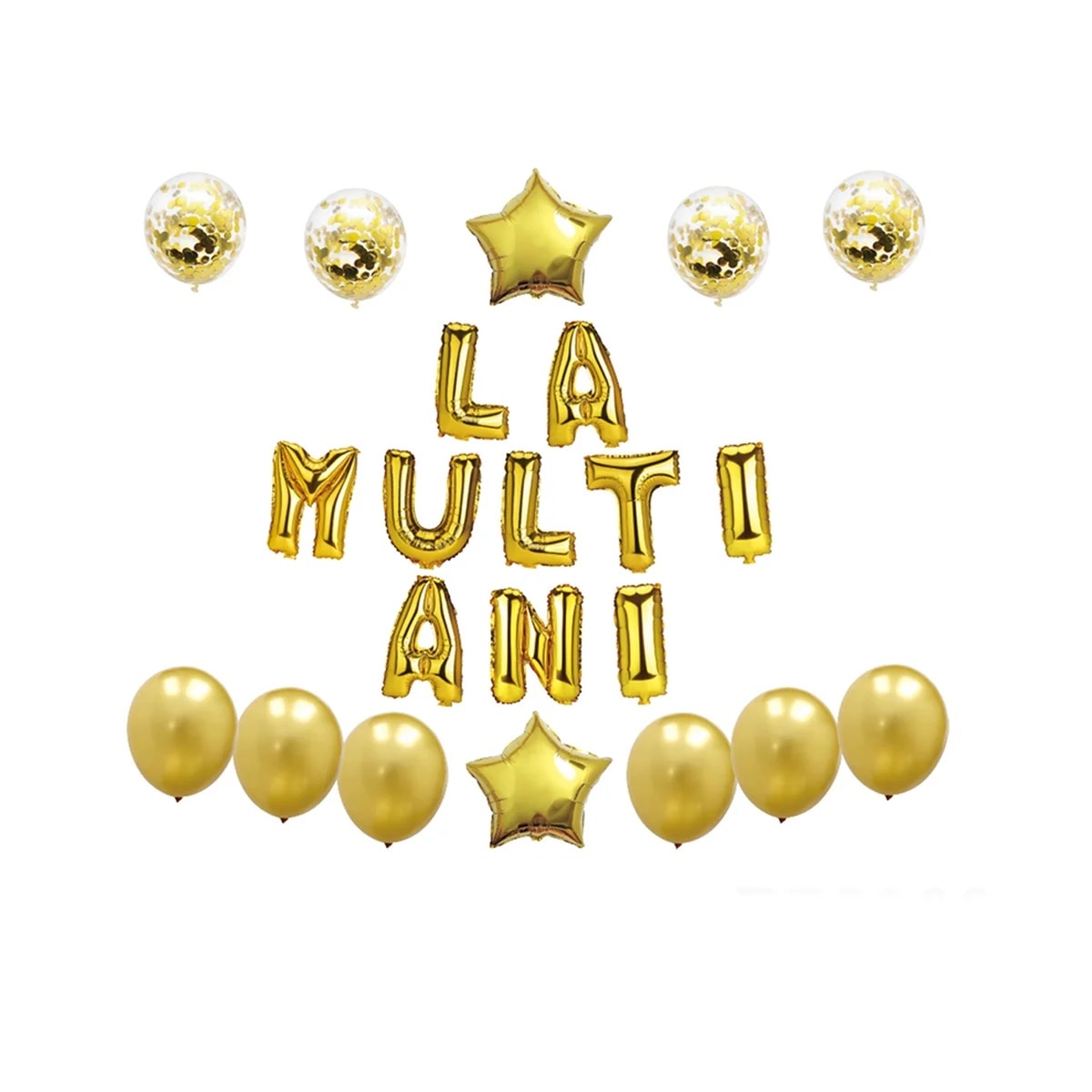 Aranjament baloane La multi ani 22 baloane 10 folie-40 cm, 2buc folie ...