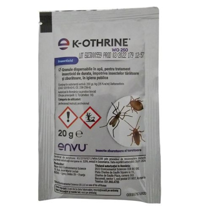 Set Insecticide anti capuse, tantari, muste, gandaci K-othrine 20 gr si ...
