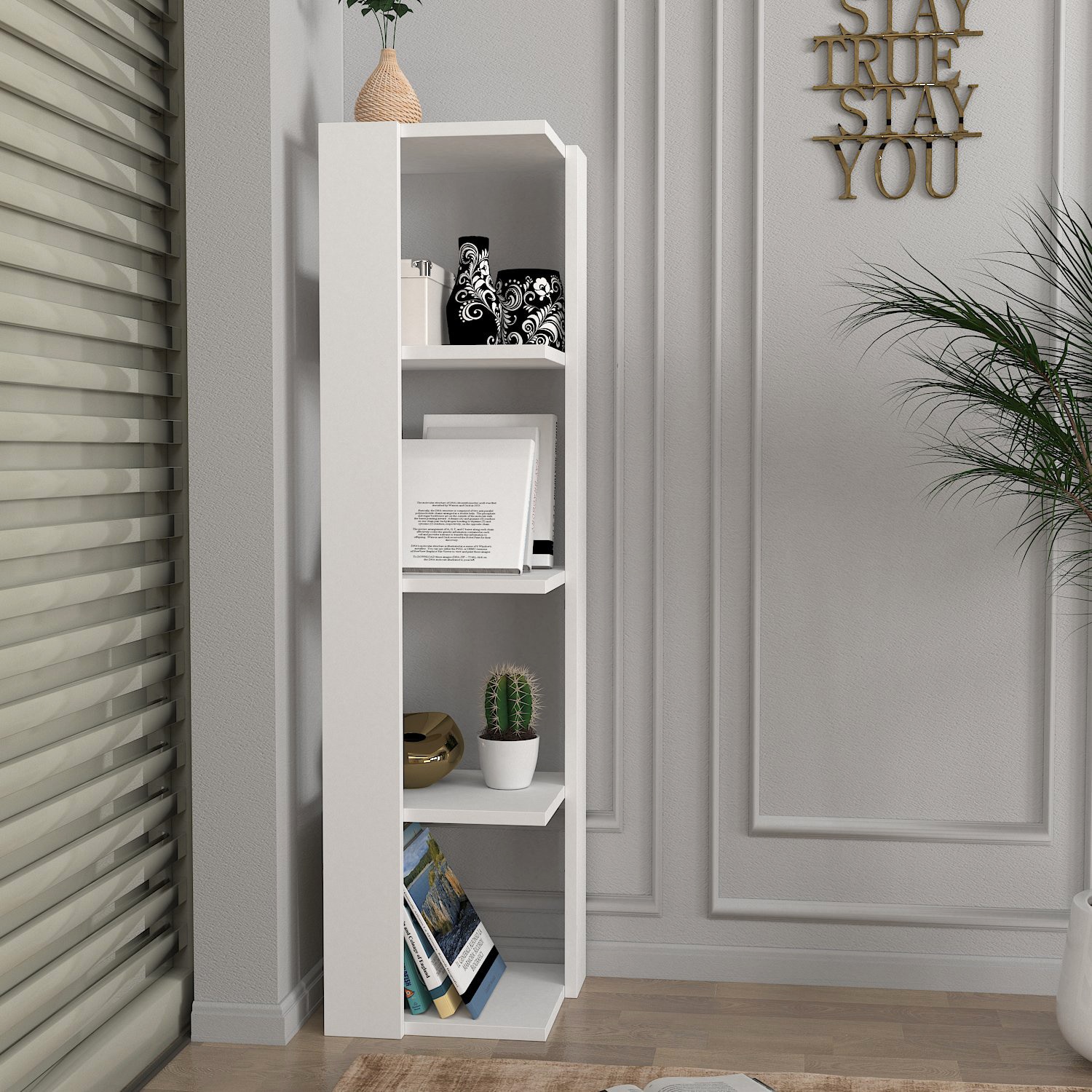 Biblioteca de Colt, UnicUtil, 31 x 13 x 33 cn, Alb - eMAG.ro