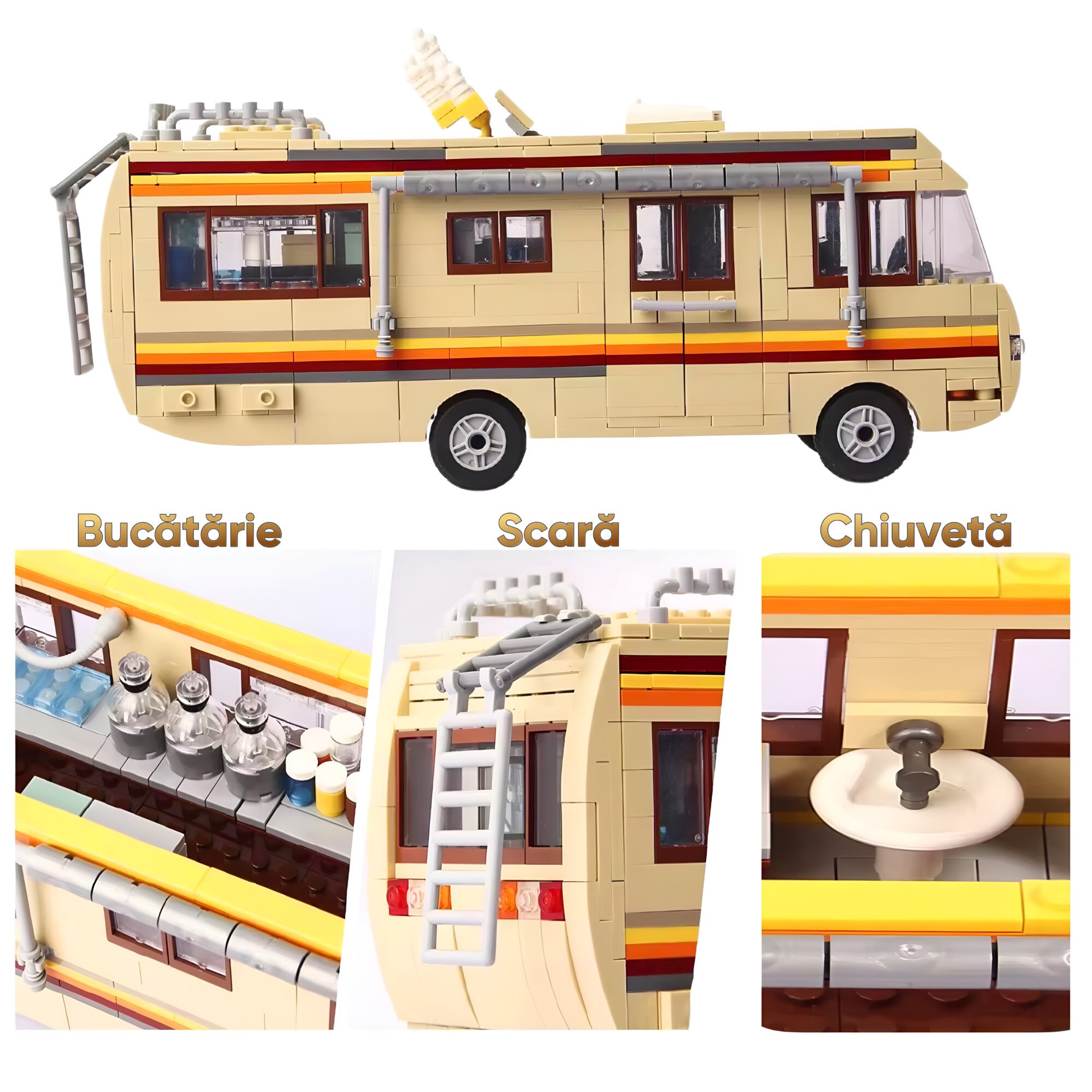 Конструктор Lego Caravan, 3D дизайн, включени аксесоари, покрив и ...