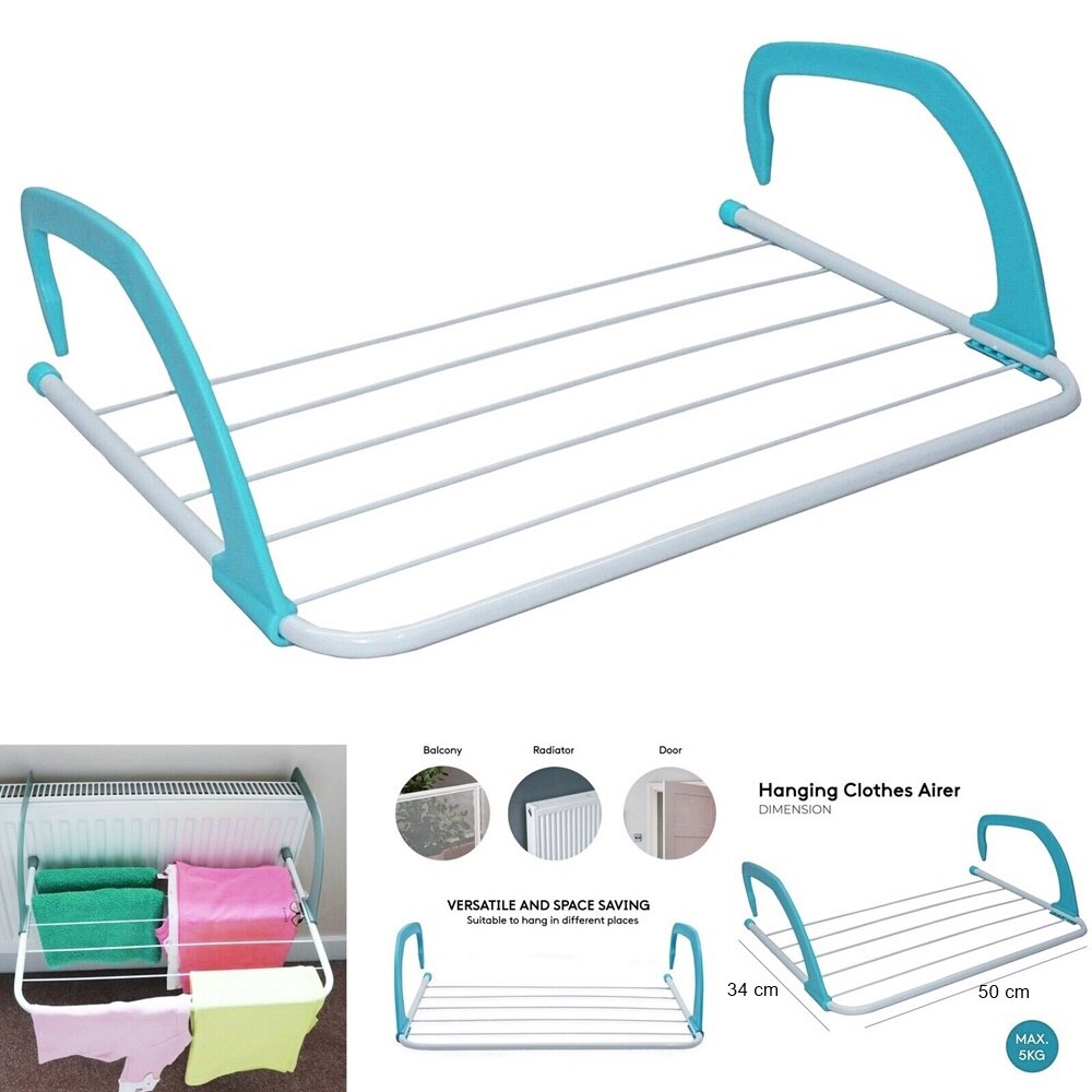 Uscator de haine pentru calorifer, alb/verde, 2.9 m, RA222 - eMAG.ro