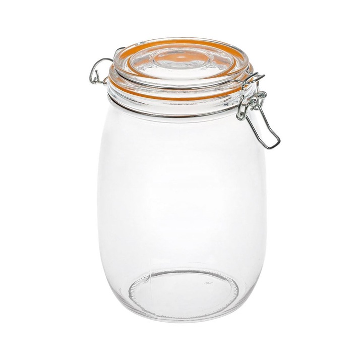 Borcan de depozitare alimente din sticla transparenta Shopiens®, cu ...
