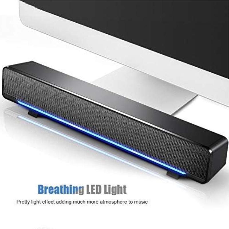 Boxe PC, Mokeum V-196, Sunet stereo 3D, Lumini LED, 32x6.4x6.8cm, Negru ...