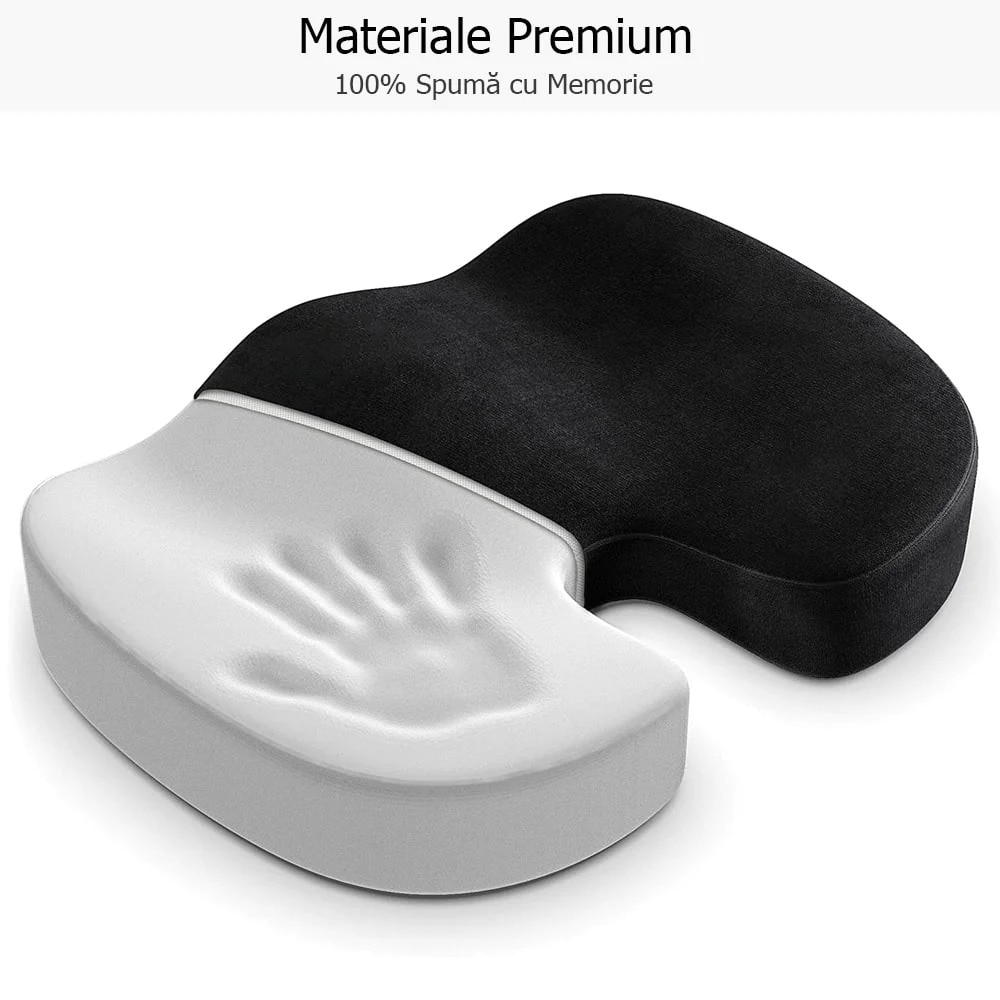 Perna ortopedica pentru sezut din spuma cu memorie, Forma "U", ideal ...