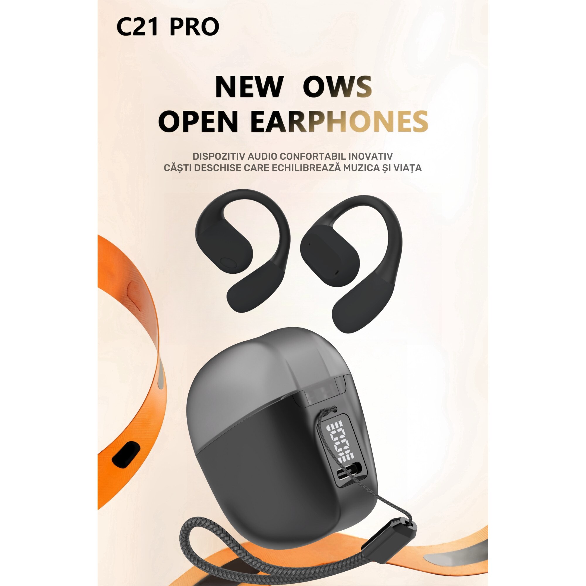 Casti Bluetooth fara fir, conducere osoasa, non-in ureche, casti sport ...