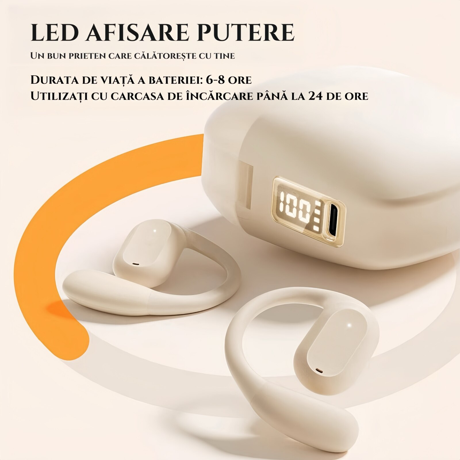 Casti Bluetooth fara fir, conducere osoasa, non-in ureche, casti sport ...