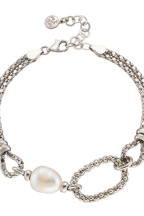 OXETTE, Родирана сребърна гривна със сладководни перли, Сребрист, 52 MM ...