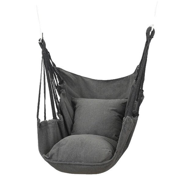 Scaun Hamac Portabil, Canvas, Gri, 100x130cm, cu 2 Pernite, Panza - eMAG.ro