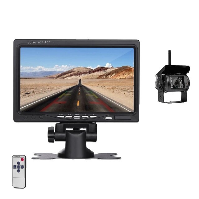 Monitor auto cu camera pentru marsarier, ecran 7 inch LED TFT, negru ...