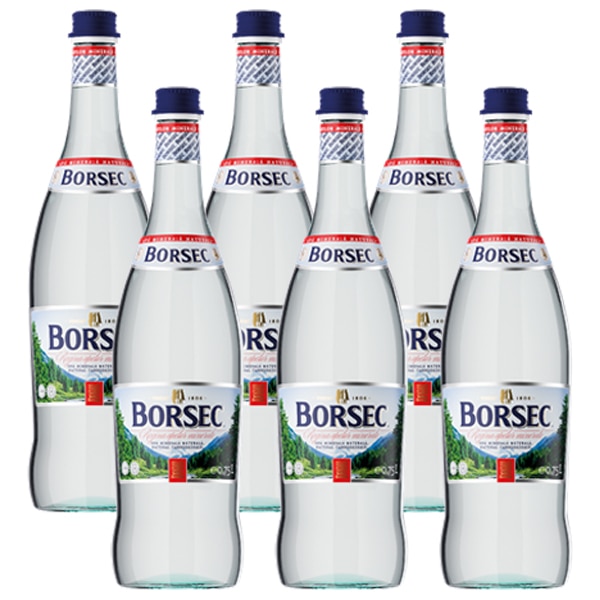 Apa Minerala Carbogazoasa Sticla 6 x 0.75 L, Borsec - eMAG.ro