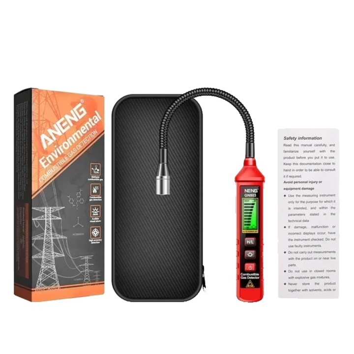 Detector scurgeri gaz, detectie metan 300-10000PPM, design portabil ...