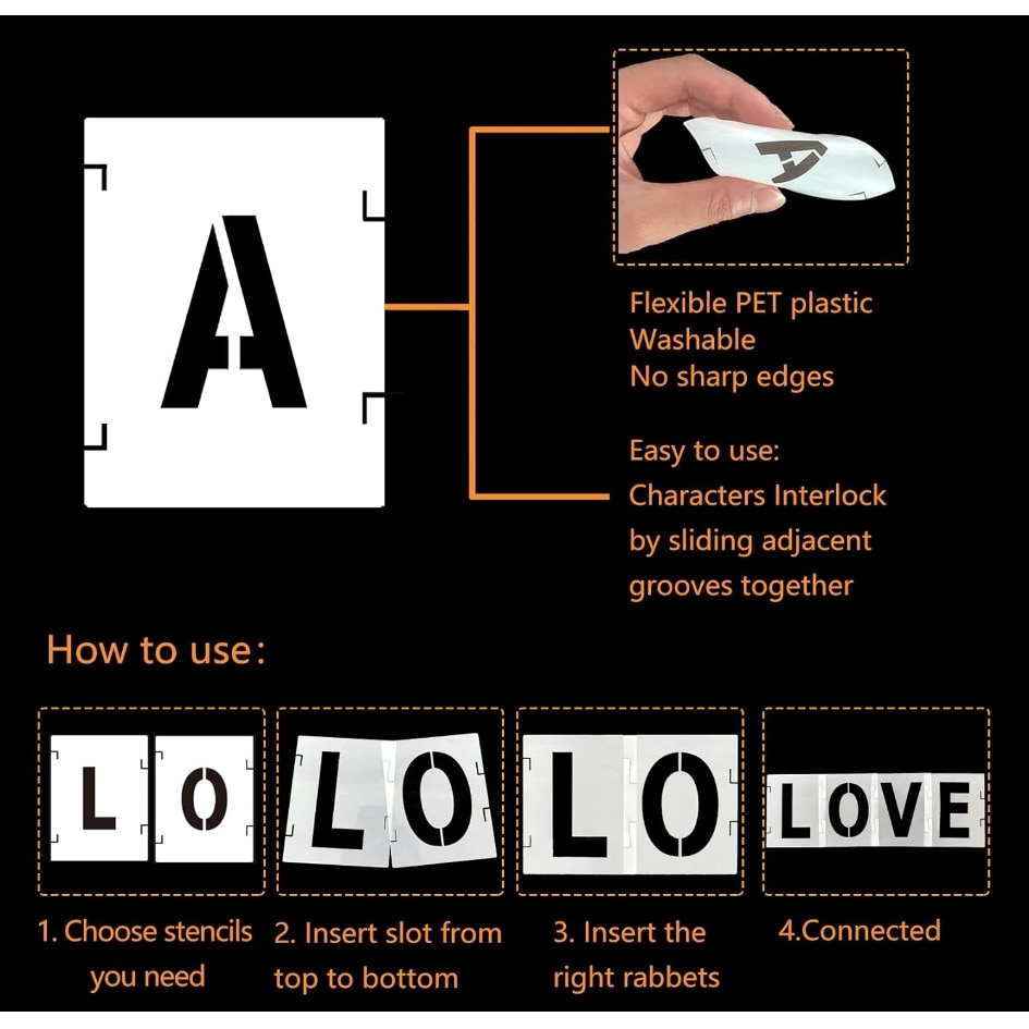 Set 42 sabloane reutilizabile alfabet/numere, Special MR™, Plastic, 10. ...