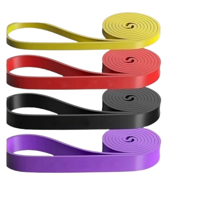 Set 4 benzi de rezistenta, material prietenos cu pielea, potrivit ...