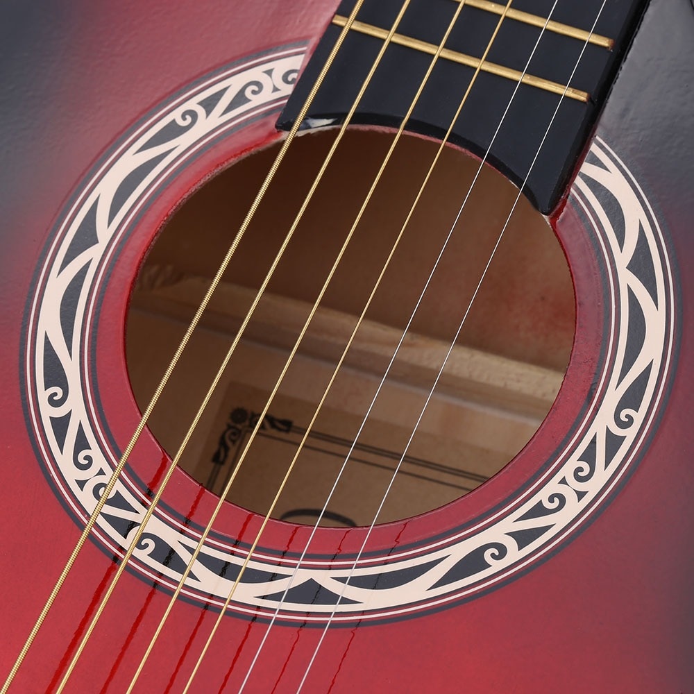Chitara Acustica 7STAR ® Rosu 4/4 38" ( 95 x 35 cm ), pentru Incepatori ...