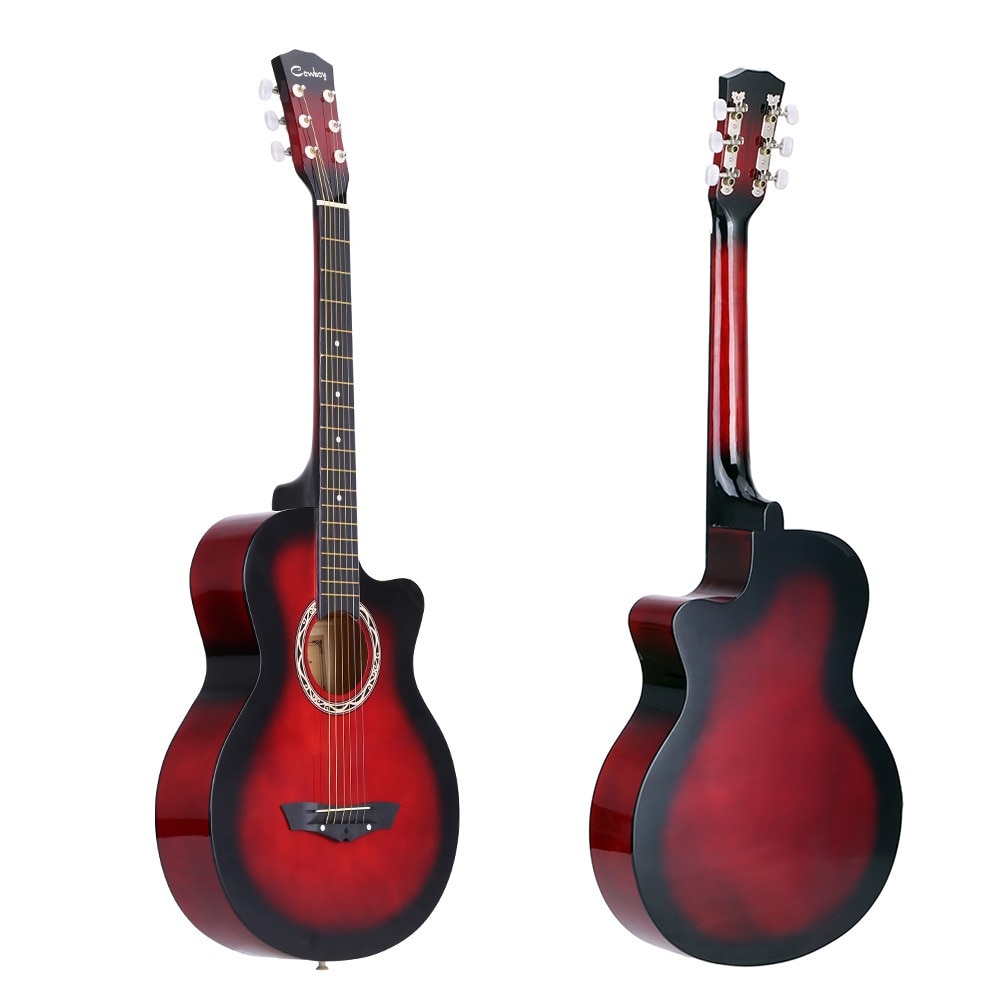 Chitara Acustica 7STAR ® Rosu 4/4 38" ( 95 x 35 cm ), pentru Incepatori ...