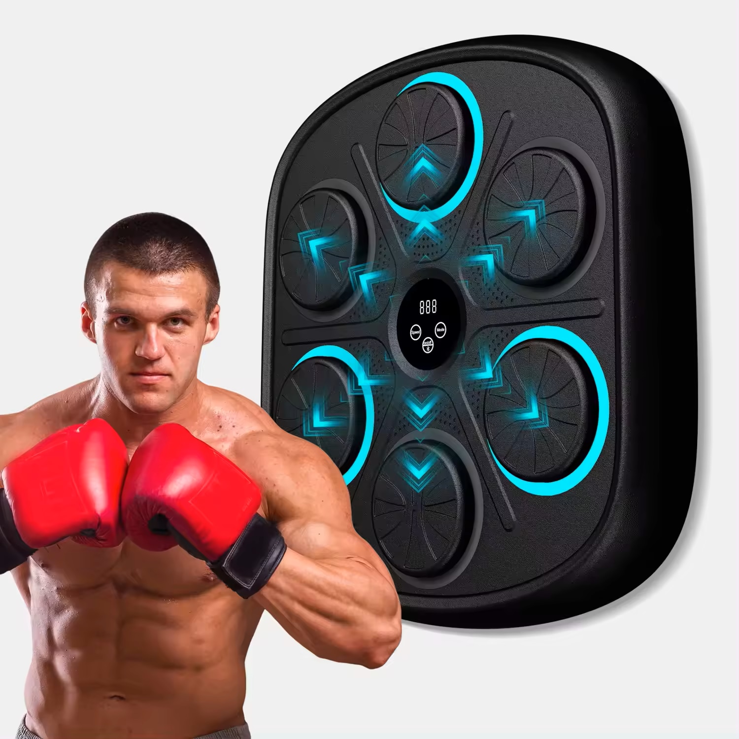 Aparat lovituri Box, conexiune Bluetooth, Difuzor, boxing machine cu ...