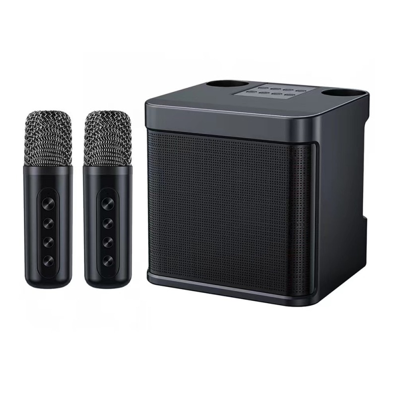 Set 2 microfoane cu boxa, Wepzsxo, Wireless, Bluetooth, Negru - eMAG.ro