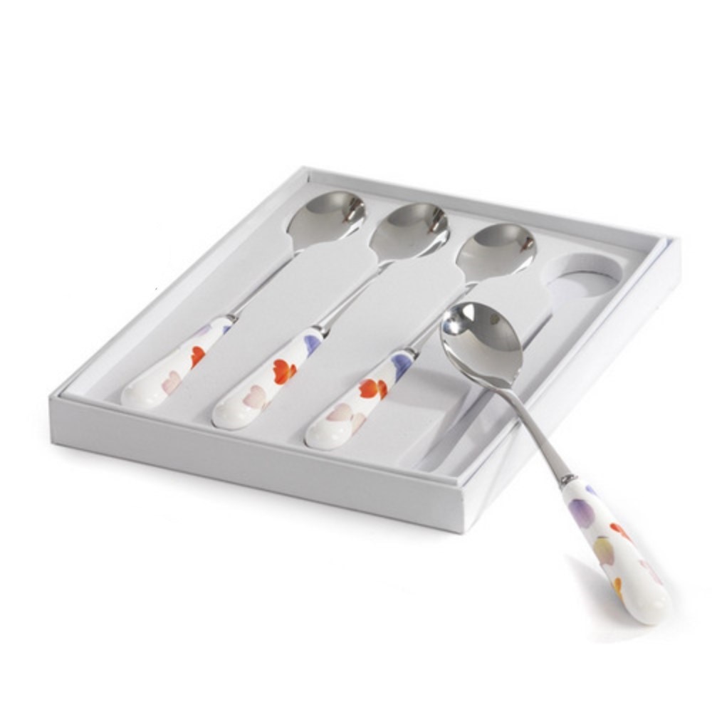 Set linguri desert P Paben, 14,5 cm, Portelan si metal, 4 buc ...