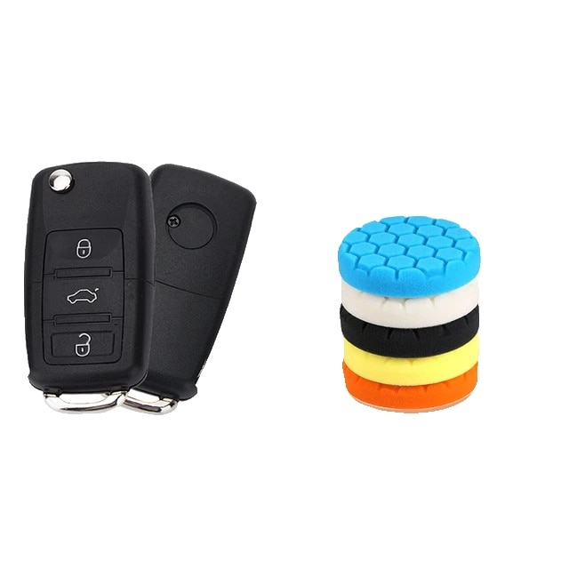 Carcasa cheie auto, 2 butoane, plastic si metal, compatibil VW Golf ...