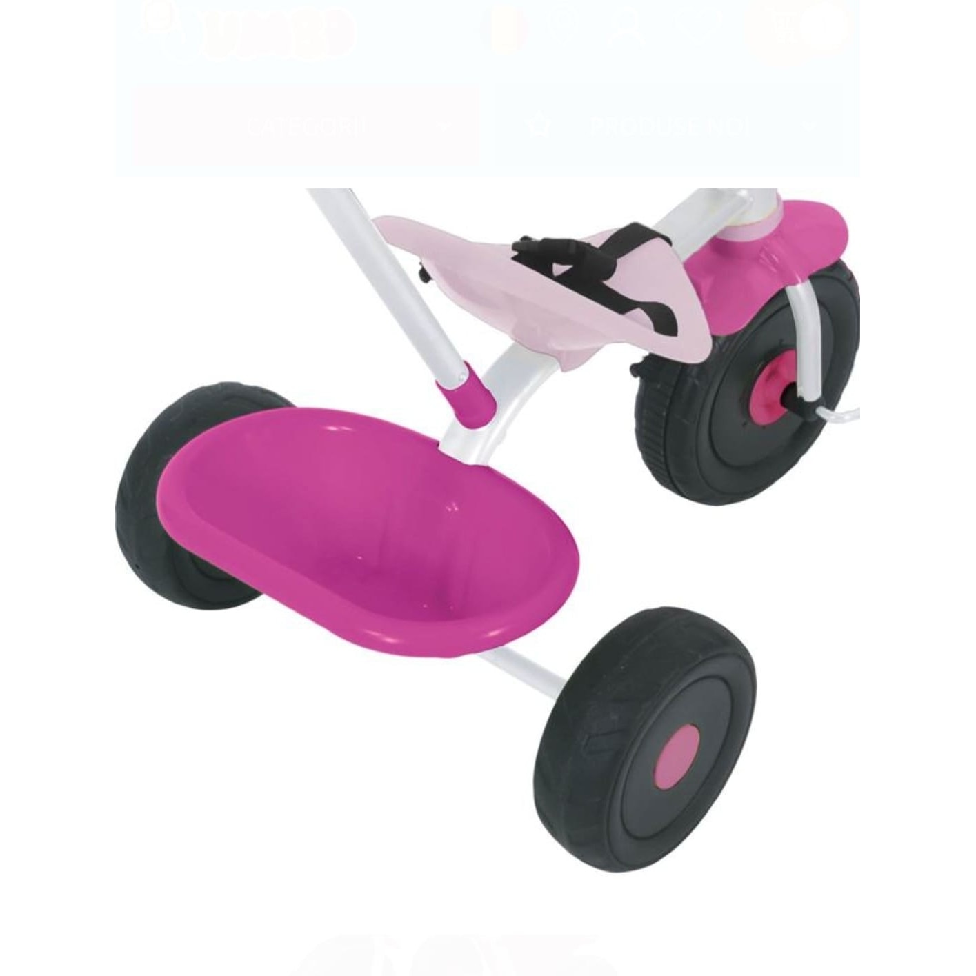 Tricicleta copii 2 in 1 cu control parental, cadru metalic, Roz - eMAG.ro