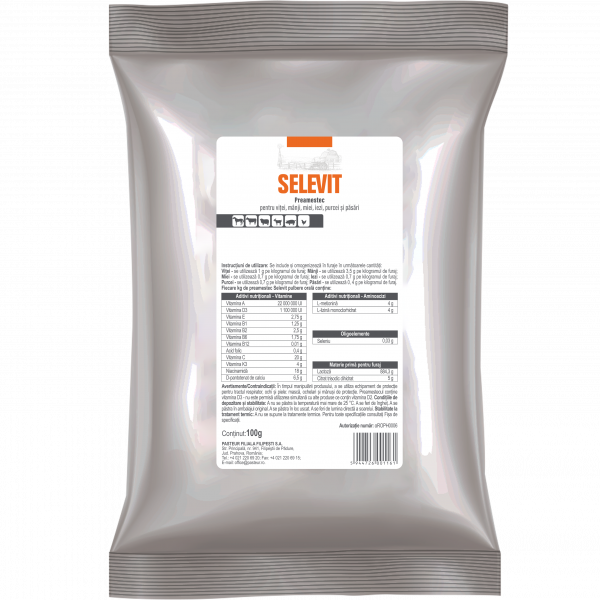 Pulbere cu vitamine, minerale si aminoacizi SELEVIT, 100 g - eMAG.ro