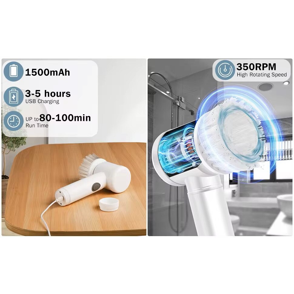 Turbo Spin elektromos tisztítókefe, Különféle fejek, Újratölthető ...