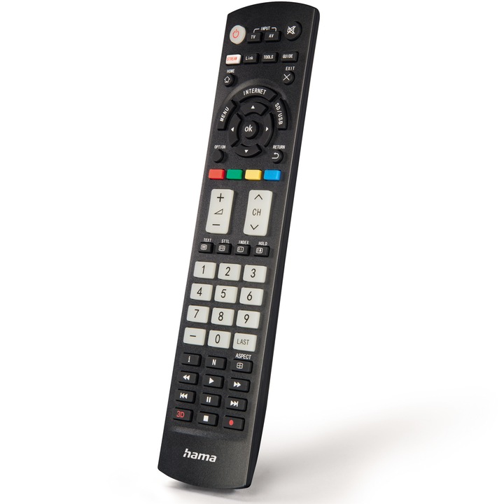 Telecomanda TV Hama Universala pentru TV Panasonic, Butoane iluminate, Negru - eMAG.ro