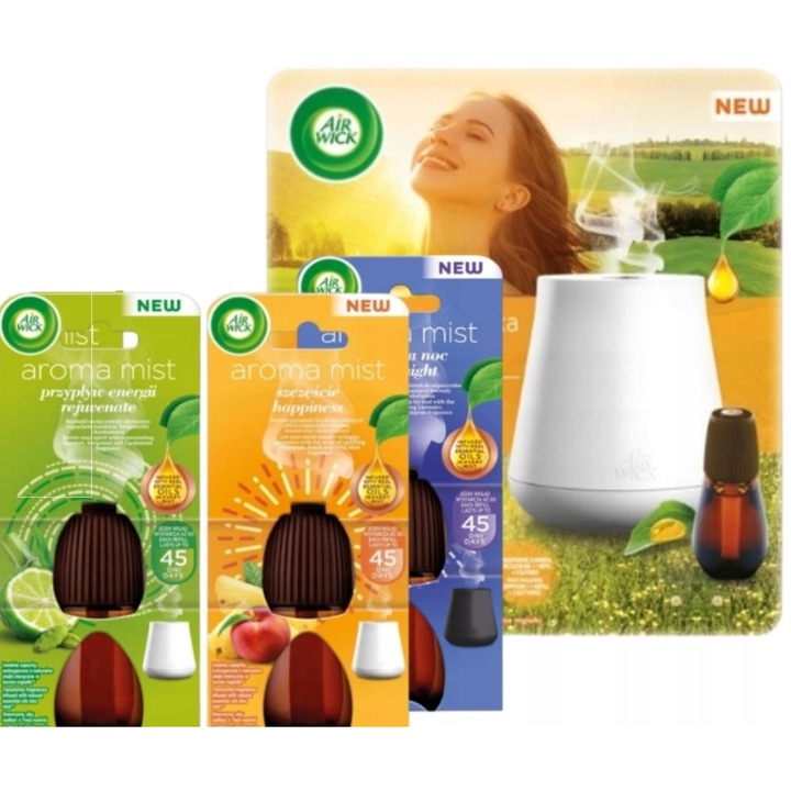 Set 3 rezerve + difuzor de parfum cu uleiuri esentiale odorizant de ...