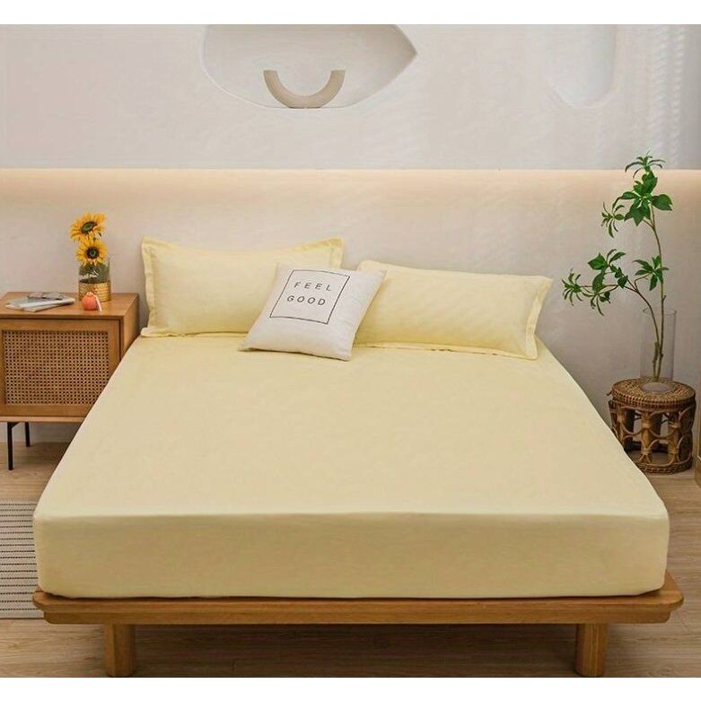 Cearsaf de pat cu elastic Frotir certificat Oeko Tex, 80 % bumbac, 20 ...