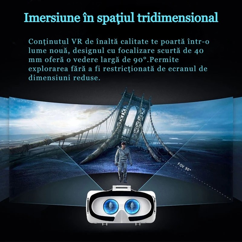 Ochelari VR 3D, Compatibili cu Smartphone-uri iOS si Android, Casti ...