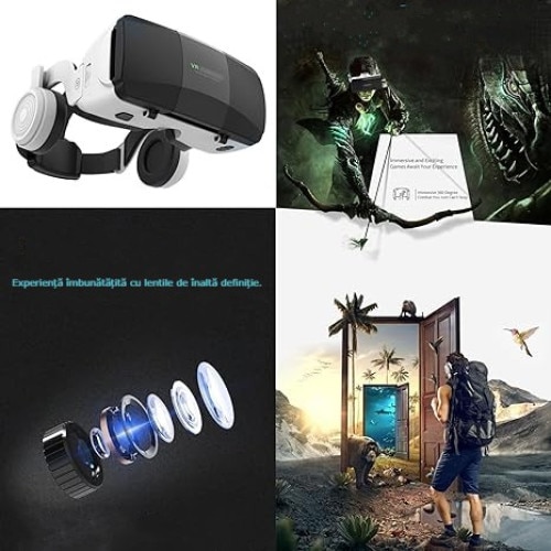 Ochelari VR 3D, Compatibili cu Smartphone-uri iOS si Android, Casti ...