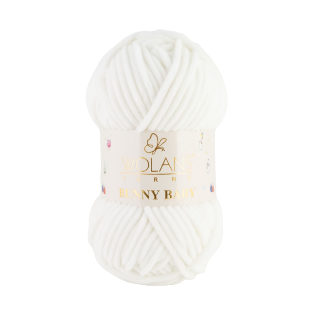 Fir plusat de catifea Wolans Bunny Baby, 100 g/120 m, alb perlat - eMAG.ro