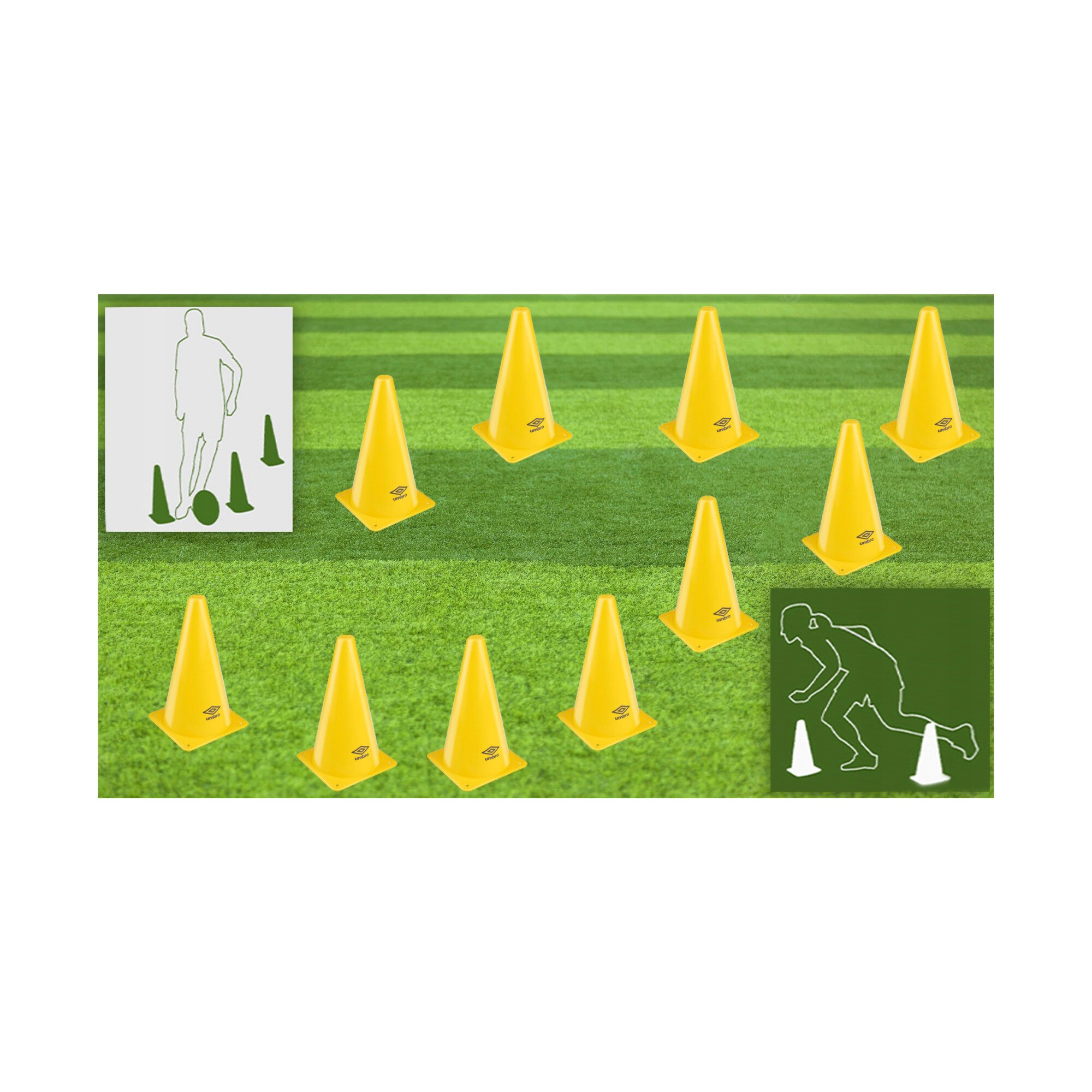 Set 10 jaloane tip con, UMBRO, pentru antrenament, din plastic ...