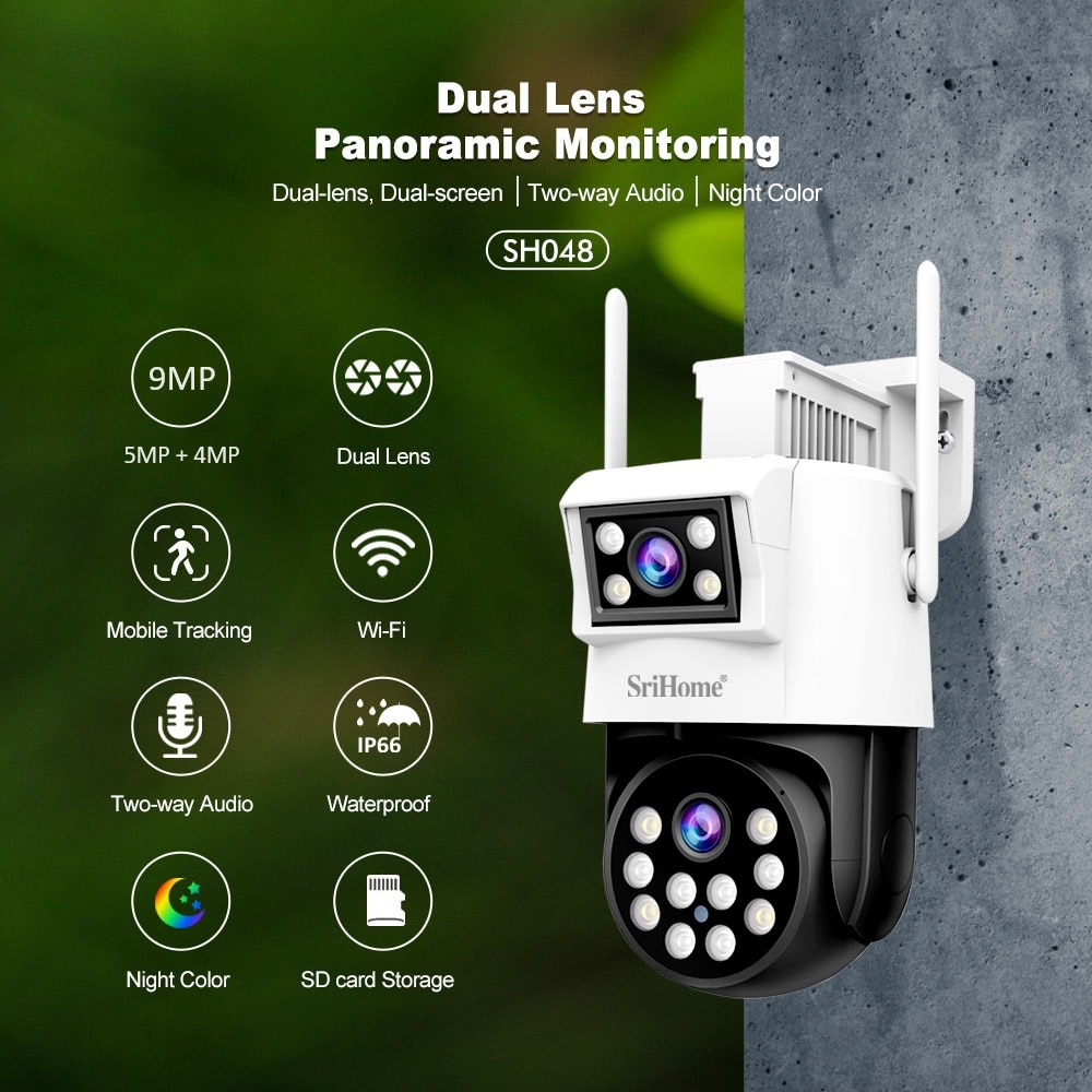 Camera de supraveghere 9MP WIFI Sricam SH048 Plus SriHome, Exterior ...