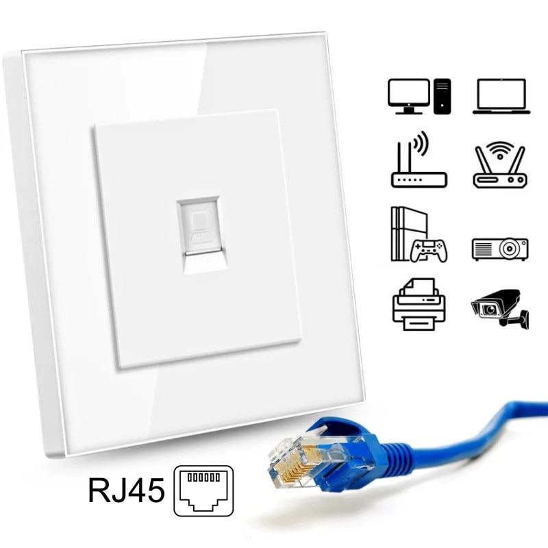 Priza internet RJ45, Cat6, Rama sticla securizata, iUni SD - eMAG.ro