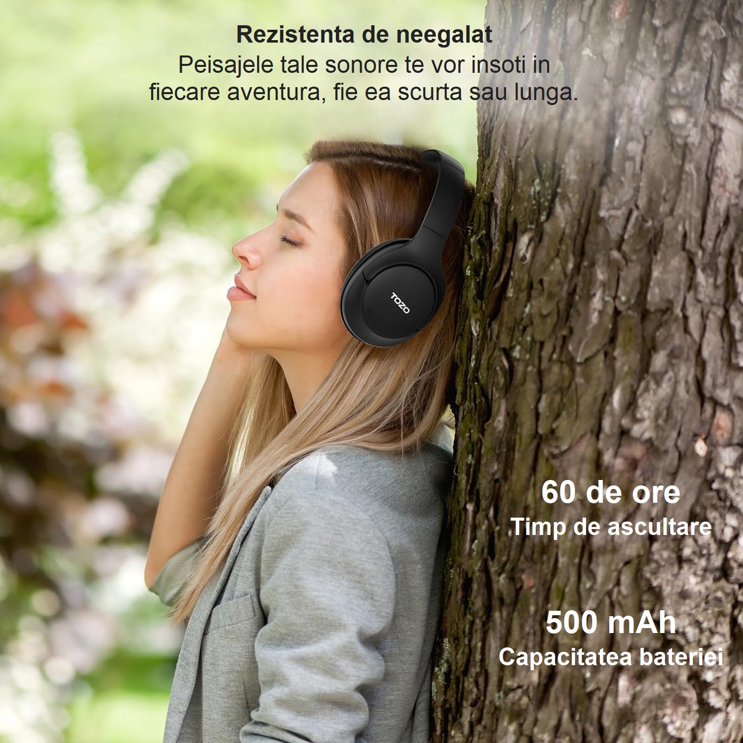 Casti Wireless Over-Ear TOZO® H10 Adaptive Hybrid Active Noise ...