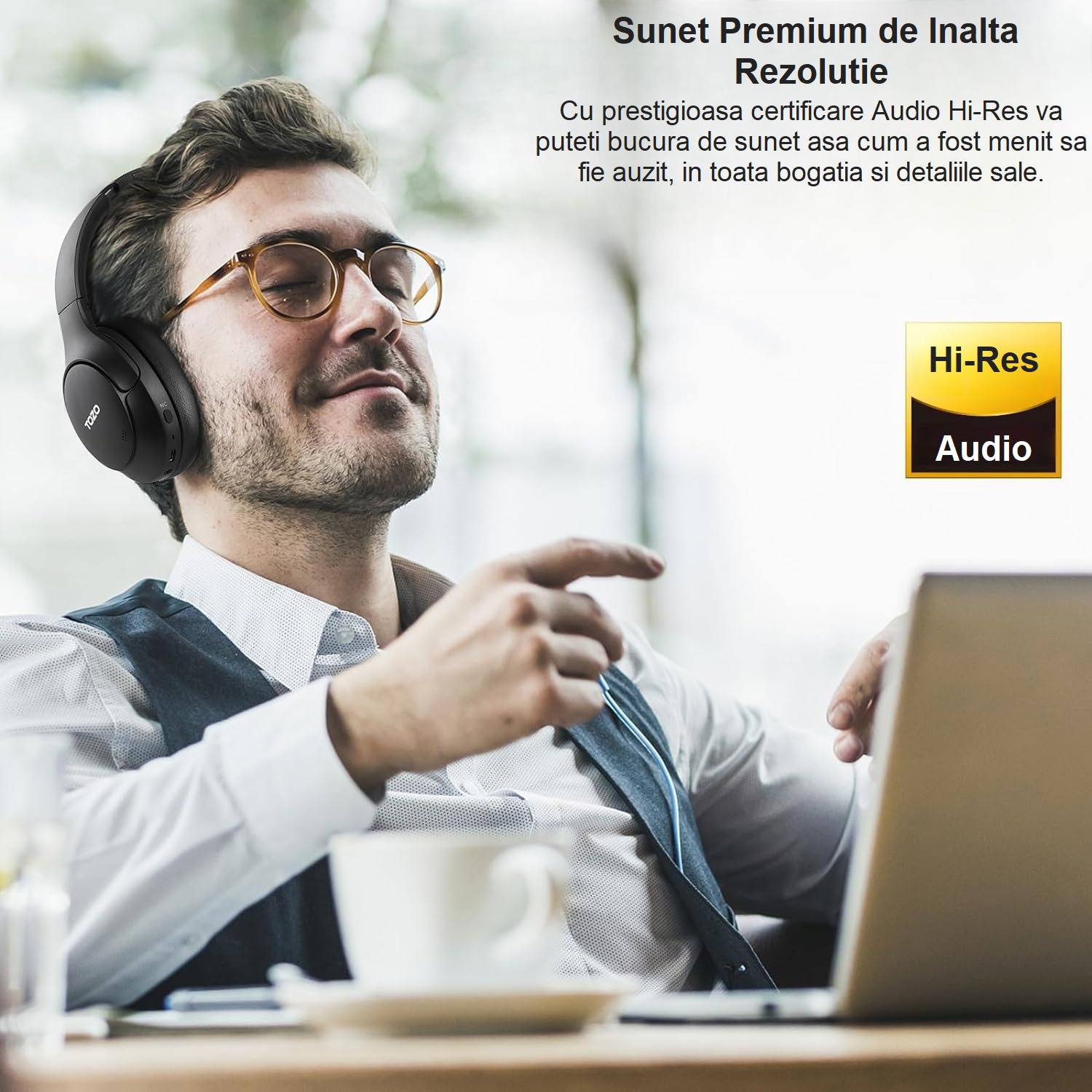 Casti Wireless Over-Ear TOZO® H10 Adaptive Hybrid Active Noise ...