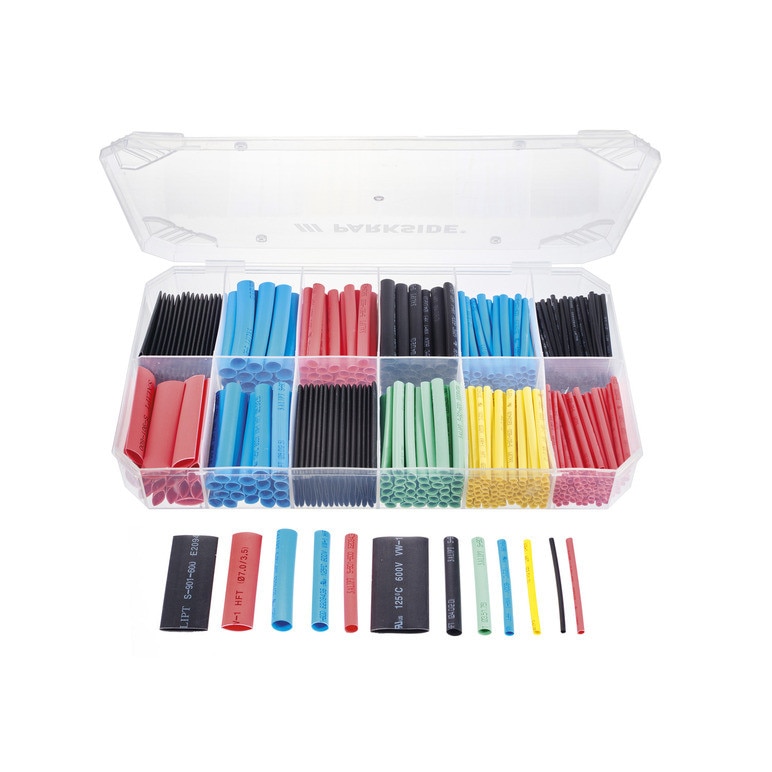 Set tuburi termocontractabile Parkside 450 buc, 12 dimensiuni - eMAG.ro